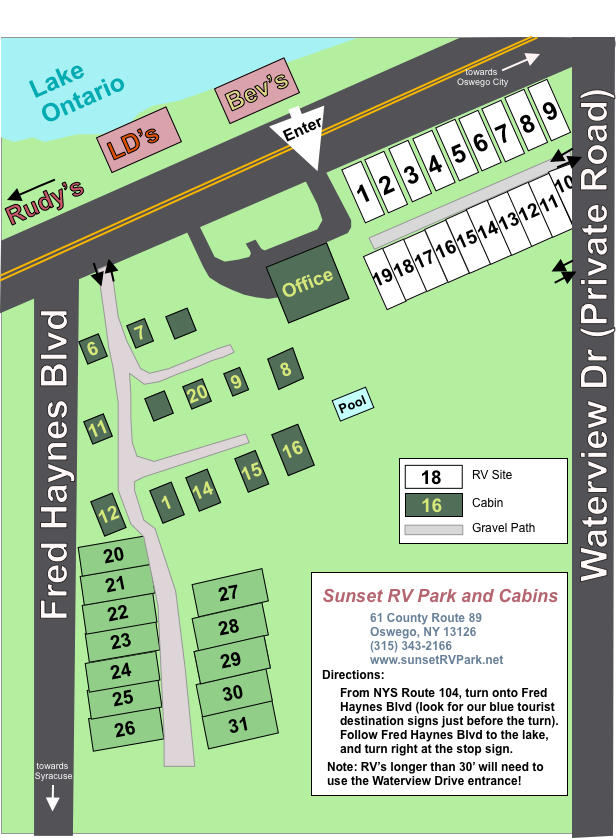 Map - Sunset RV & Cabins